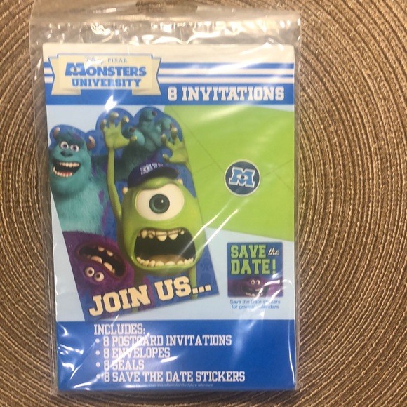Disney | Party Supplies | Monsters University Invitations | Poshmark